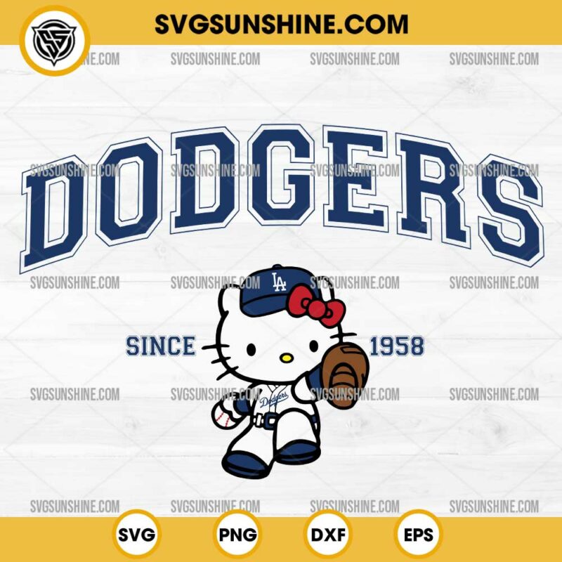 Hello Kitty LA Dodgers SVG, Hello Kitty Los Angeles Dodgers SVG