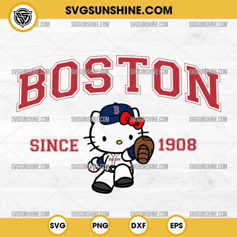 Hello Kitty MLB Boston Red Sox SVG PNG DXF EPS