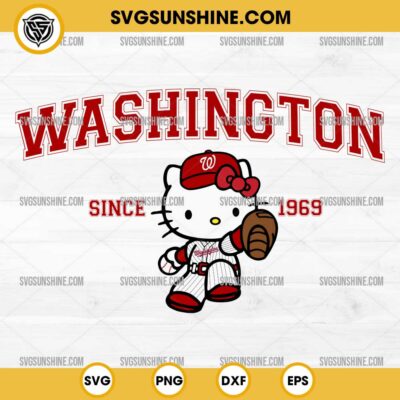 Hello Kitty MLB Washington Nationals SVG PNG DXF EPS