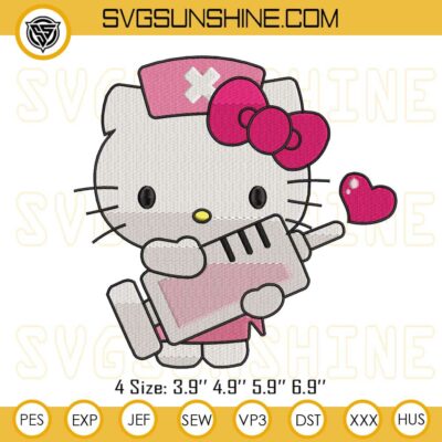 Hello Kitty Nurse Embroidery Designs, Nurse Kitty Embroidery Pattern