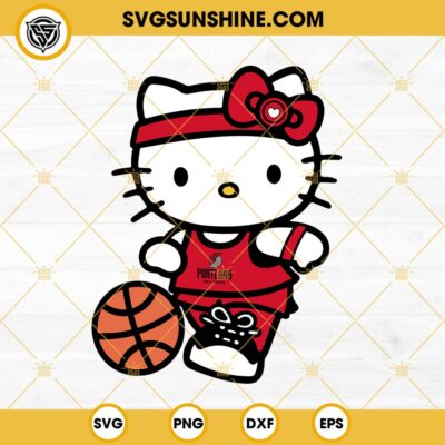 Hello Kitty Portland Trail Blazers SVG, Hello Kitty Basketball SVG PNG ...