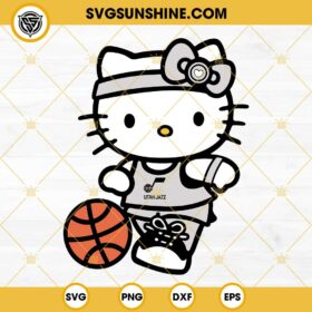 Hello Kitty Utah Jazz SVG, Hello Kitty Basketball SVG PNG DXF EPS