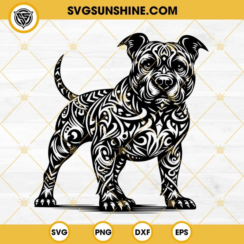Mandala Pit Bull Dog SVG, Pitbull SVG