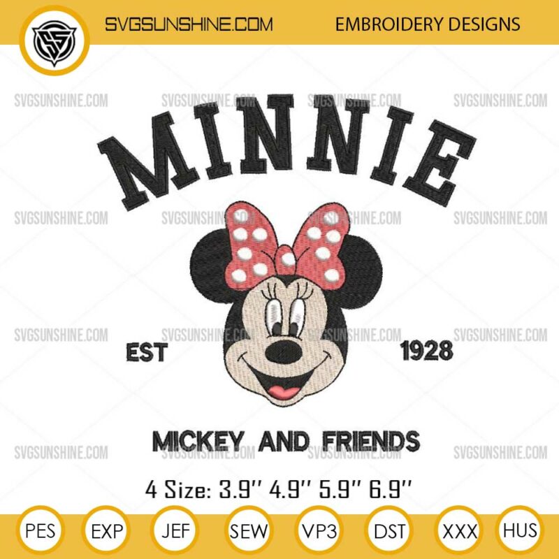 Minnie Mouse Embroidery Design Files