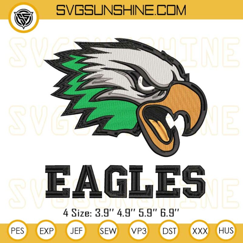 Philadelphia Eagles Logo Embroidery Pattern, Eagles Football Embroidery ...