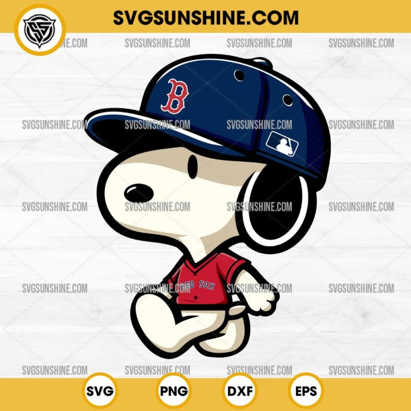 Snoopy Boston Red Sox Baseball SVG PNG DXF EPS
