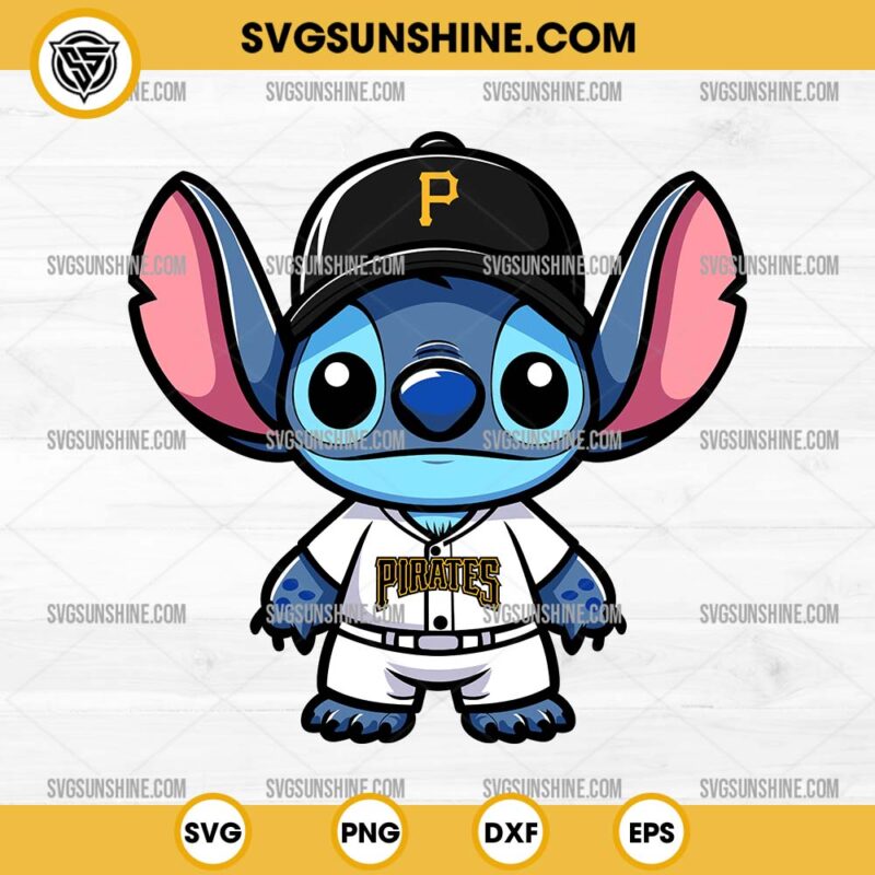 Stitch Pittsburgh Pirates Baseball SVG PNG DXF EPS