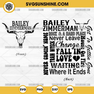 Bailey Zimmerman SVG, Bailey Zimmerman Songs SVG, Country Artist SVG