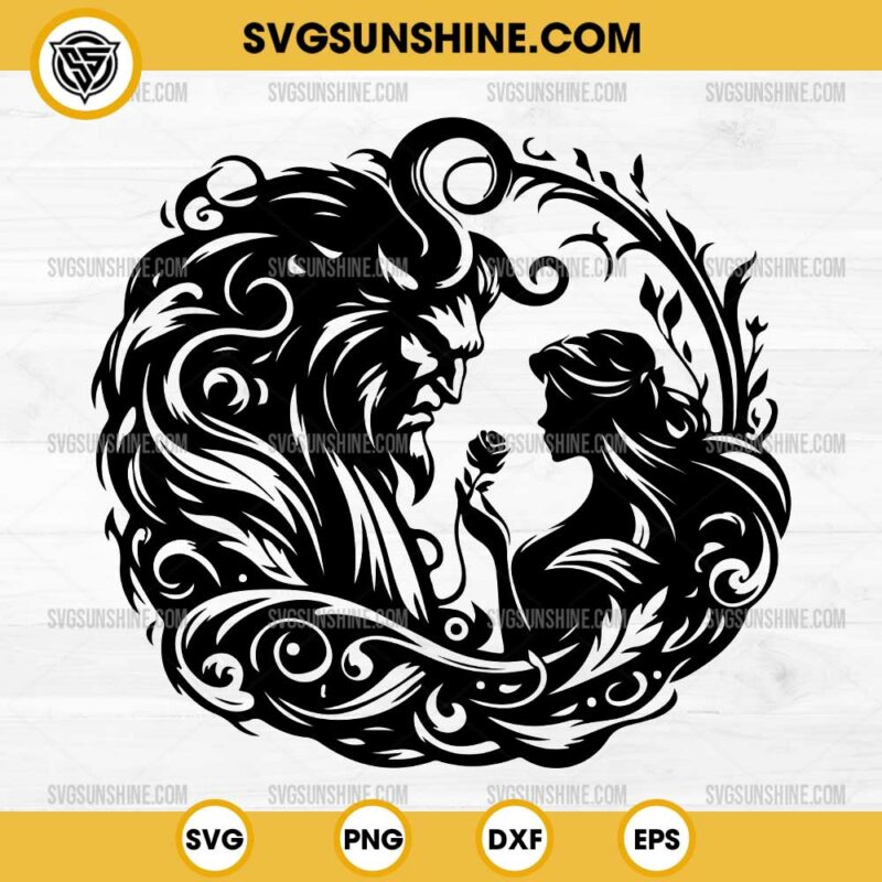 Beauty and The Beast Svg, Disney Princess Belle Mandala Svg, Enchanted ...