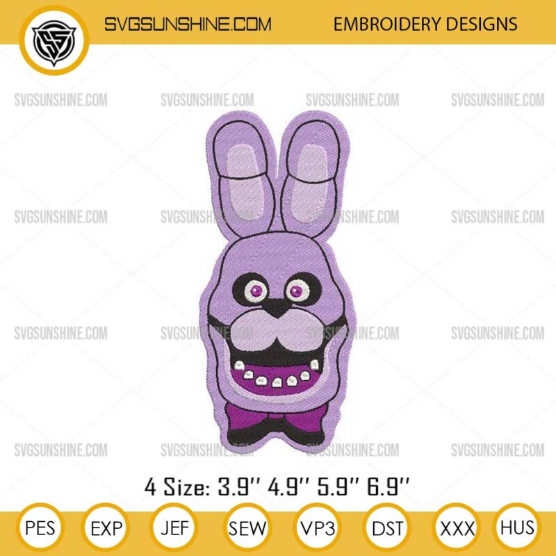 Bonnie FNAF Embroidery Design, Five Nights at Freddy's Machine ...