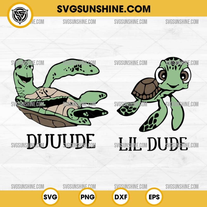 Duuude and Lil Dude SVG, Father And Son SVG, Disney Pixar Finding Nemo ...