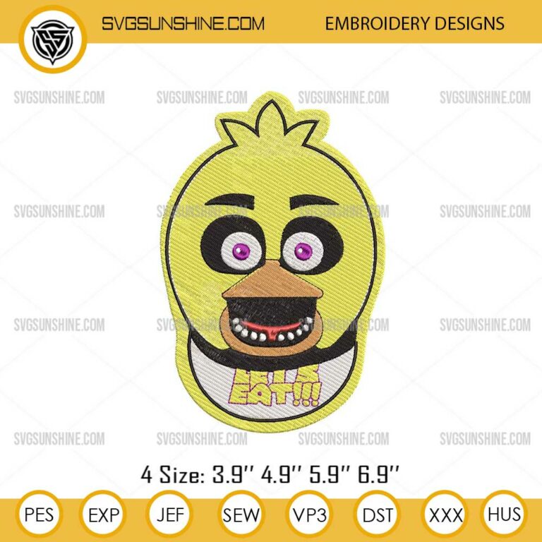 Chica the Chicken FNAF Embroidery Design