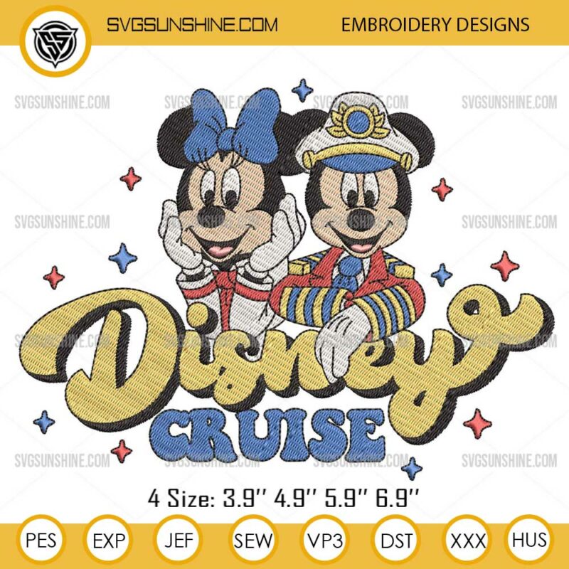 Disney Cruise Embroidery Design, Mickey Minnie Mouse Cruise Embroidery ...