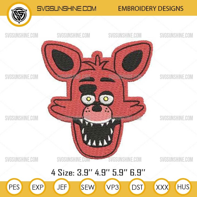 Foxy FNAF Embroidery Pattern, Five Nights at Freddy's Embroidery Design