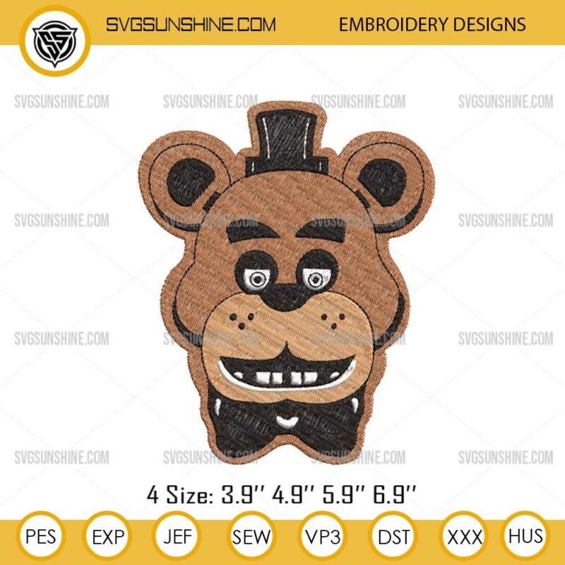 Freddy Fazbear FNAF Embroidery Design Files