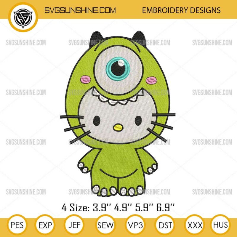 Hello Kitty Mike Monsters Inc Machine Embroidery Designs