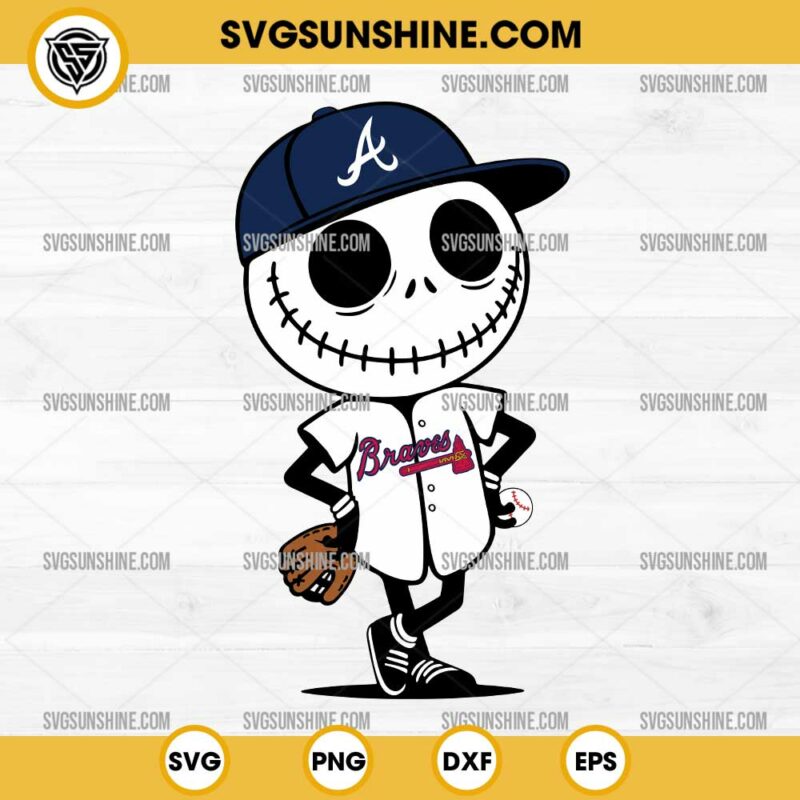 Jack Skellington Atlanta Braves Baseball SVG, Atlanta Braves Halloween ...