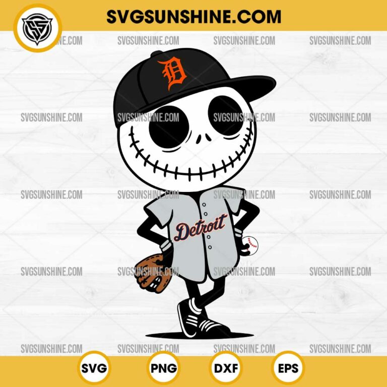 Jack Skellington Detroit Tigers Baseball SVG, Detroit Tigers Halloween ...