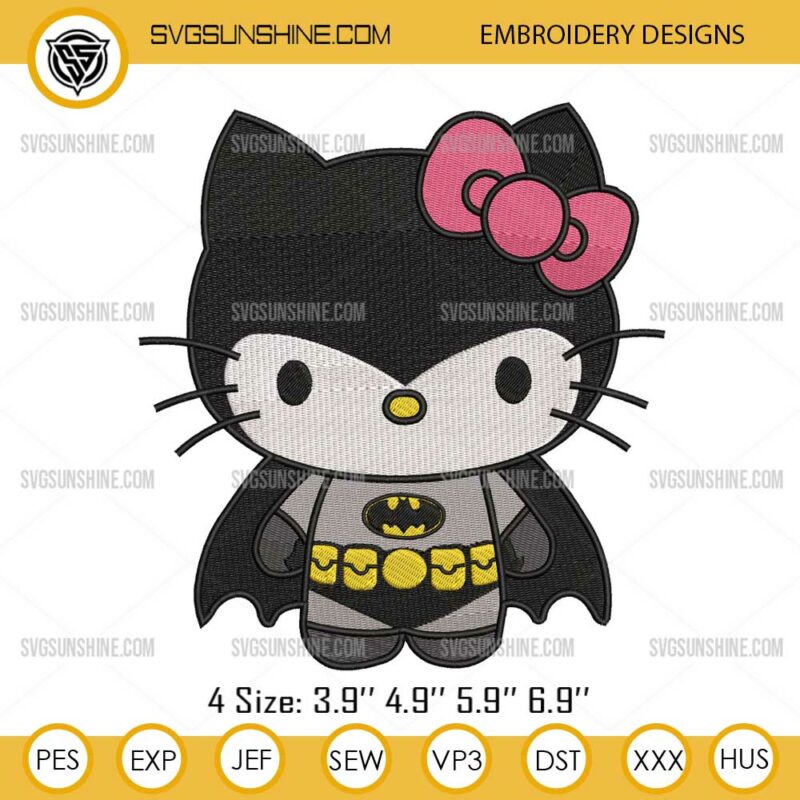 Hello Kitty Batman Embroidery Designs, Hello Kitty Superhero Embroidery ...