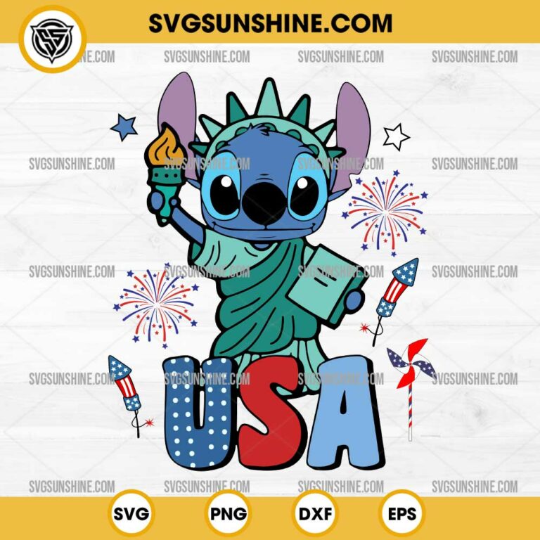 Stitch USA 4th Of July SVG, Stitch Statue of Liberty SVG, Stitch ...