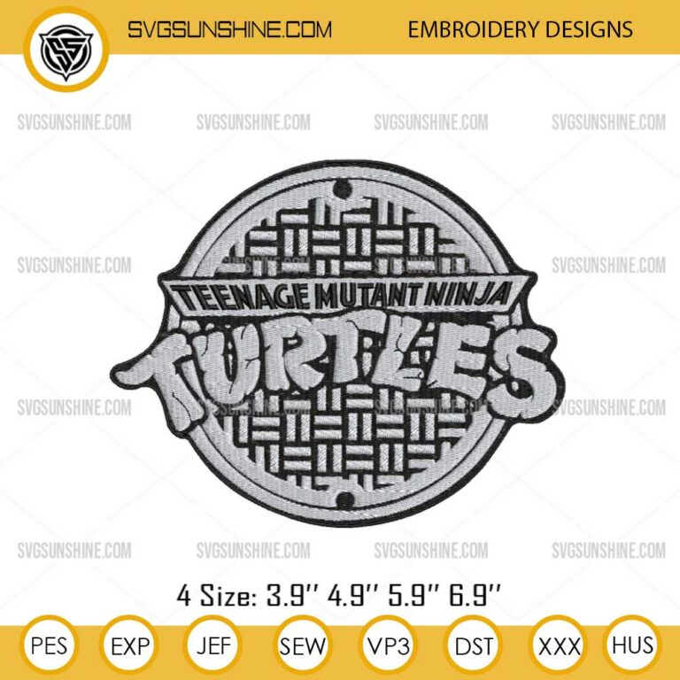 Teenage Mutant Ninja Turtles Logo Embroidery Design Files