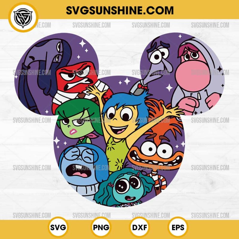 Mickey Head Inside Out 2 SVG, Inside Out 2 Characters SVG, Inside Out 2 SVG