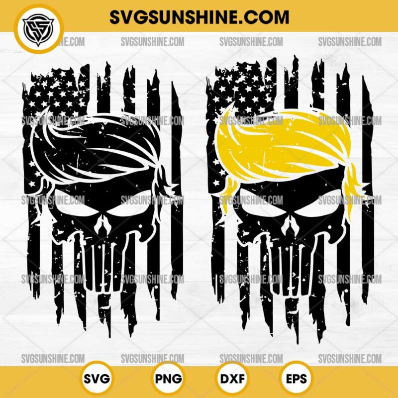 Trumpisher SVG Bundle, American Flag Trump Punisher Svg, Trump Skull ...
