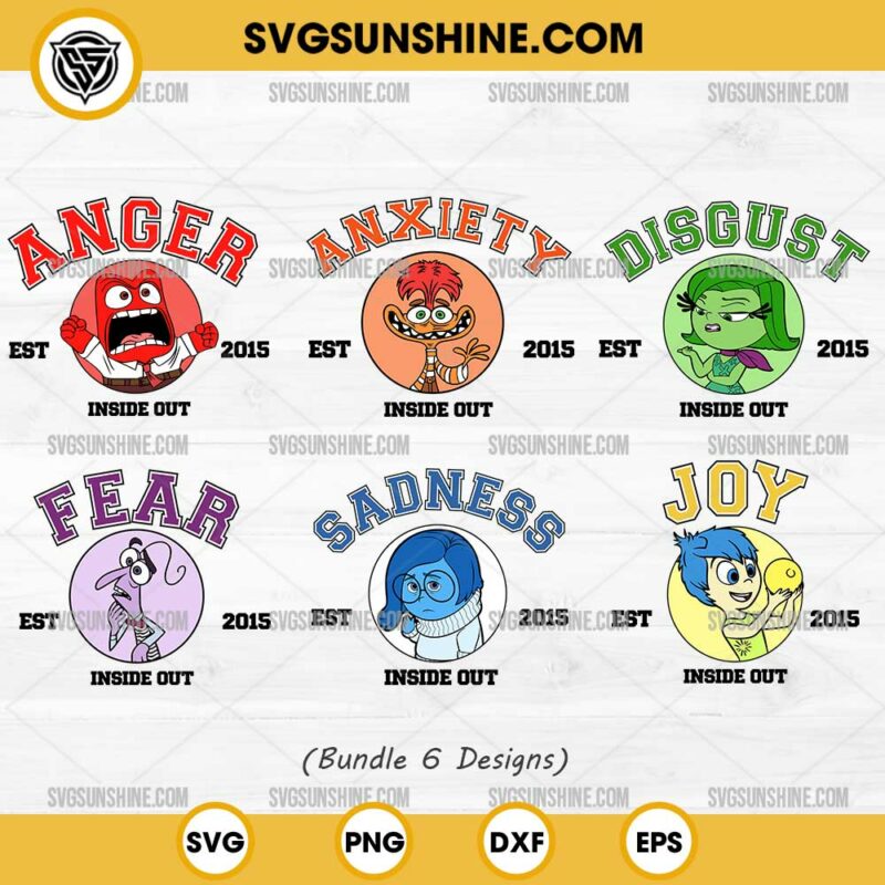 Inside Out Characters SVG, Inside Out Anger SVG, Anxiety SVG, Disgust ...