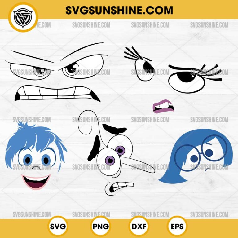 Inside Out 2 Characters Face SVG Bundle, Inside Out 2 Faces PNG ...