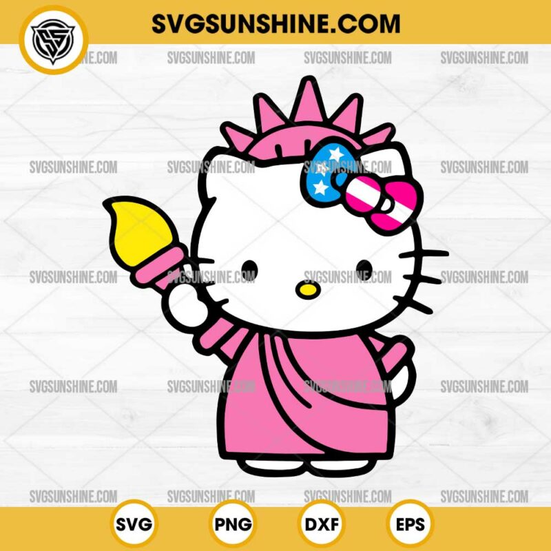 Pink American Hello Kitty SVG, Pink Hello Kitty Statue of Liberty SVG ...