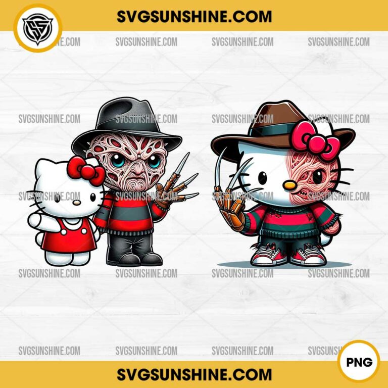 Bundle Hello Kitty Freddy Krueger PNG, Halloween Hello Kitty Horror ...