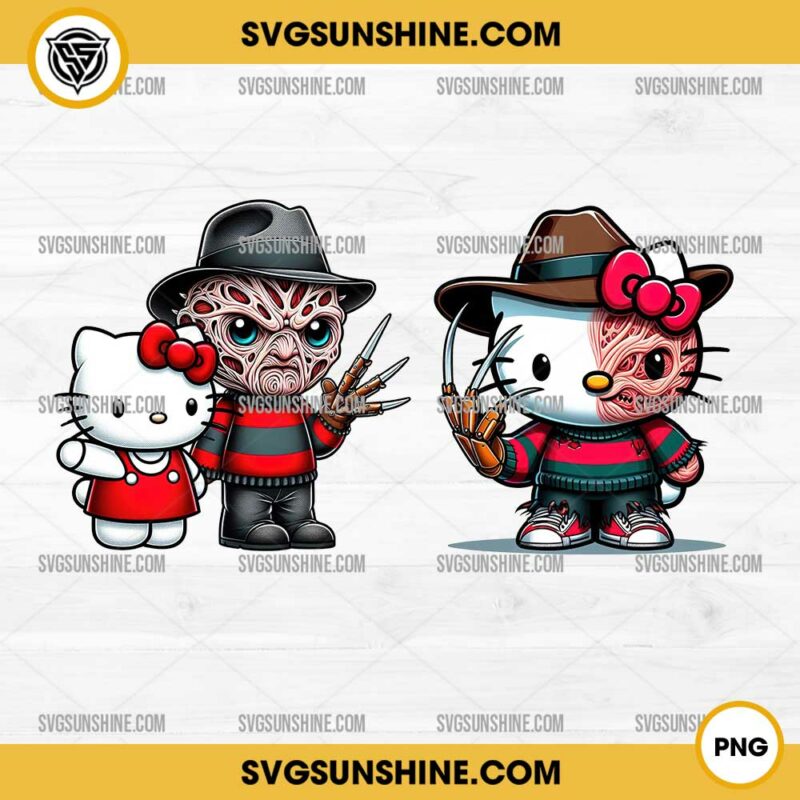 Bundle Hello Kitty Pennywise PNG, Halloween Hello Kitty Horror PNG Designs