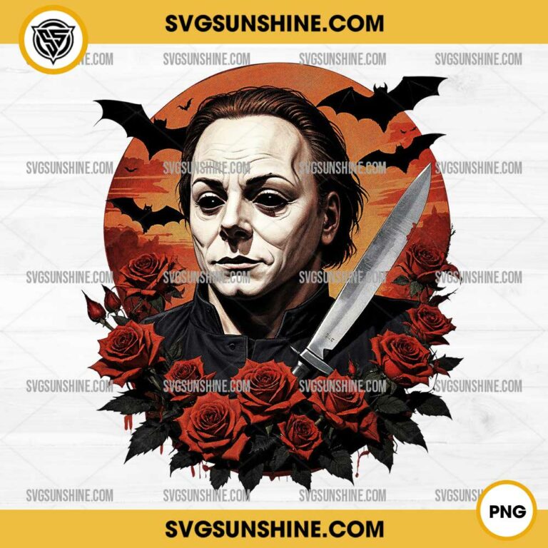 Horror Michael Myers Flowers PNG, Michael Myers Face PNG Sublimation ...