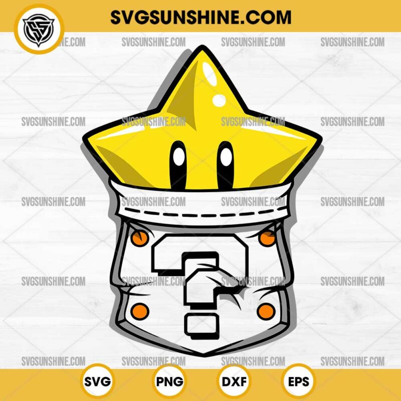 Mario Star Pocket SVG, Star Super Mario SVG PNG