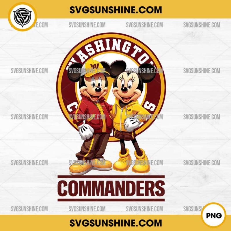 Mickey And Minnie 3D Washington Commanders Football PNG