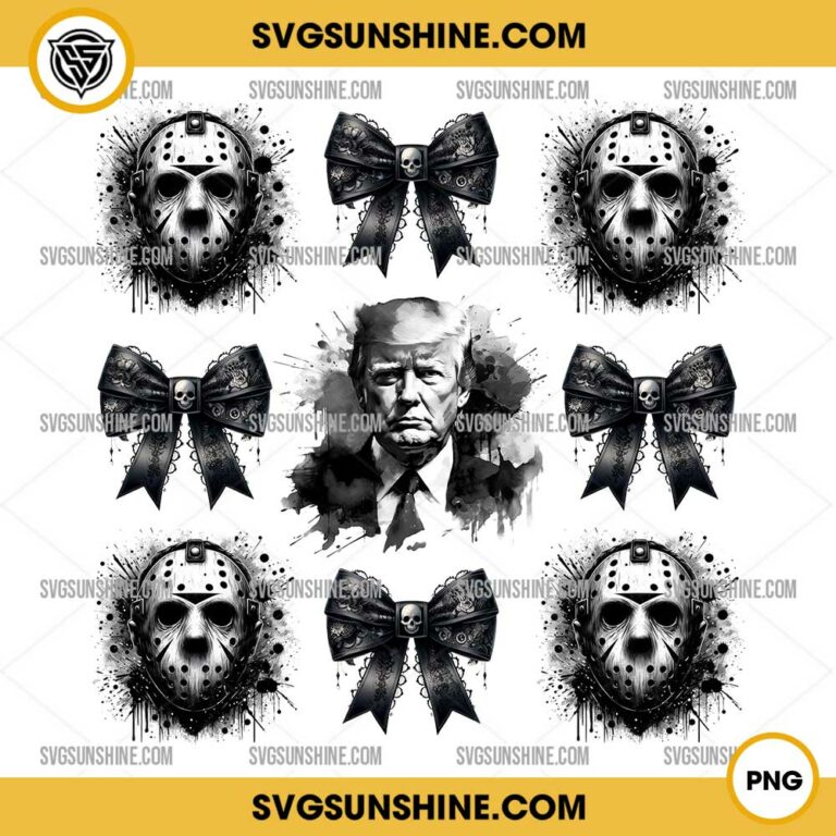 Trump Jason Voorhees Coquette Bow PNG, Trump Halloween PNG Sublimation ...
