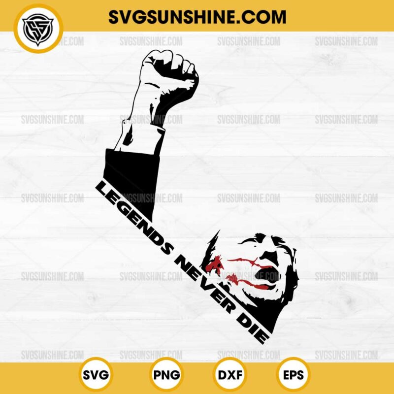 Silhouette Trump Legends Never Die SVG, Trump Shot Assassination ...