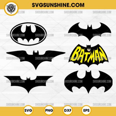 Batman Logo SVG Bundle, Batman SVG Cut Files, Bat SVG Cricut, Batman ...