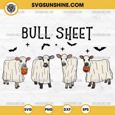 Bull Sheet SVG Cut File, Cow Bull Ghost Halloween SVG, Ghost Cow SVG