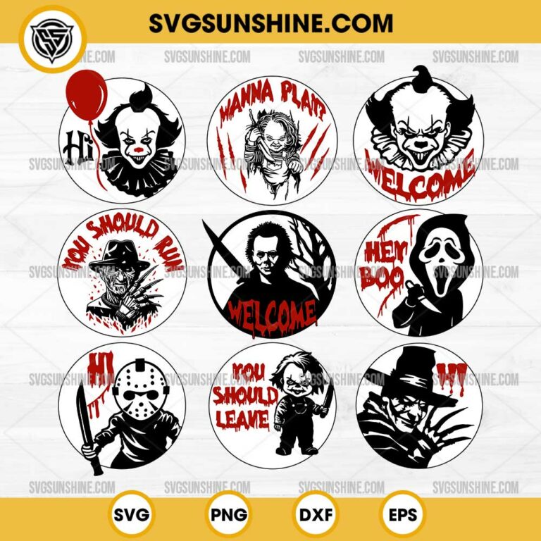 Horror Movie Killers SVG, Horror Movies Characters SVG. Halloween SVG