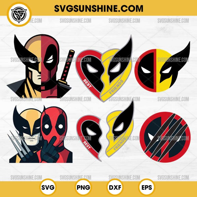 Deadpool And Wolverine SVG Bundle, Deadpool Wolverine Heart Necklace ...