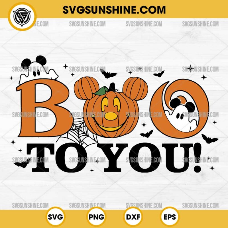Halloween Boo To You SVG, Pumpkin Mouse Head SVG, Mickey Mouse ...