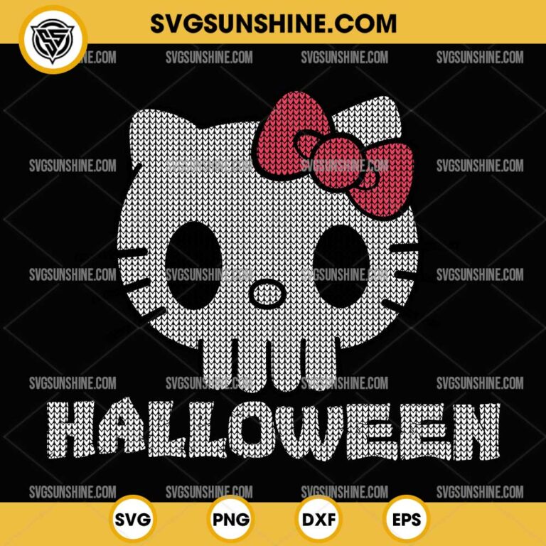 Halloween Hello Kitty Punisher Skull SVG, Hello Kitty Halloween Ugly ...