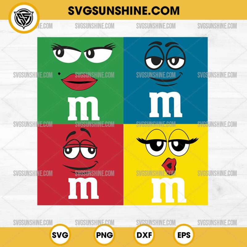 M M Faces SVG, M&M Faces SVG, M&M SVG Files, M&M Faces Clipart SVG