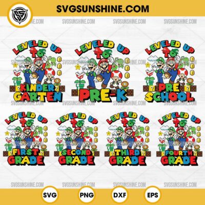 Super Mario Back To School SVG, Mario Leveled Up To First Grade SVG ...