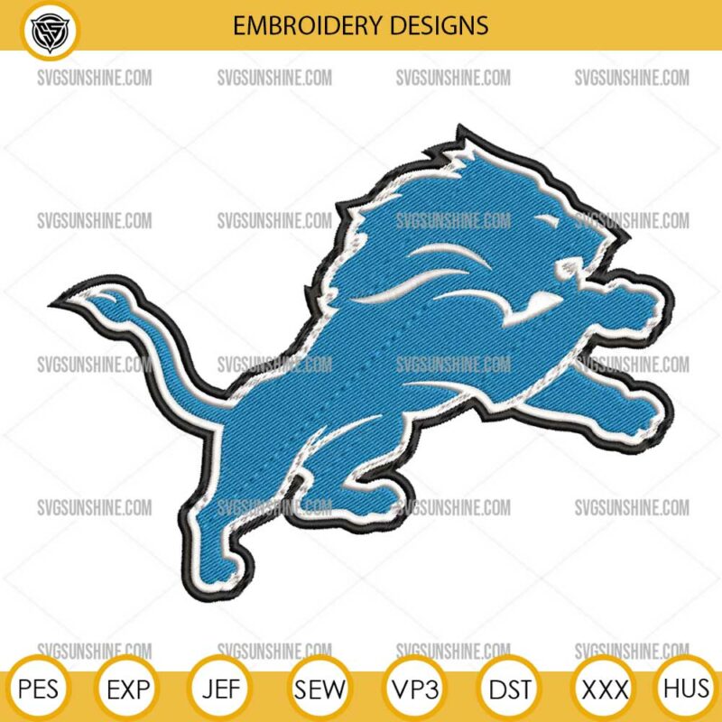 Detroit Lions Logo Embroidery Design Files, Detroit Lions Embroidery ...