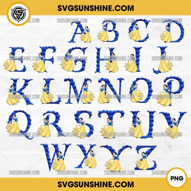Snow White Alphabet PNG, Disney Princess Alphabet Letters PNG, Snow ...