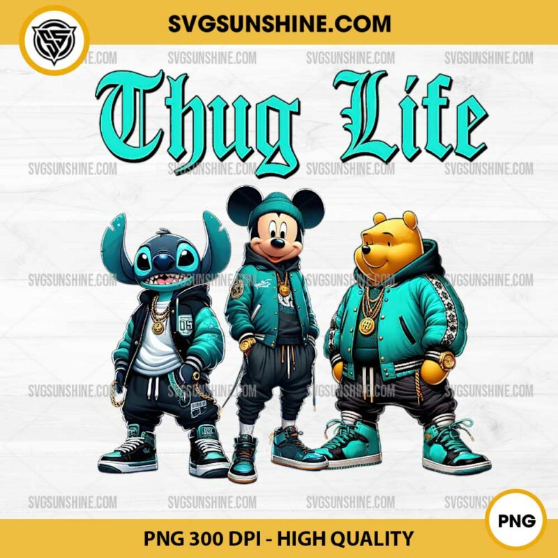 Disney Characters Thug Life PNG, Thug Life Mickey PNG, Thug Life Stitch ...