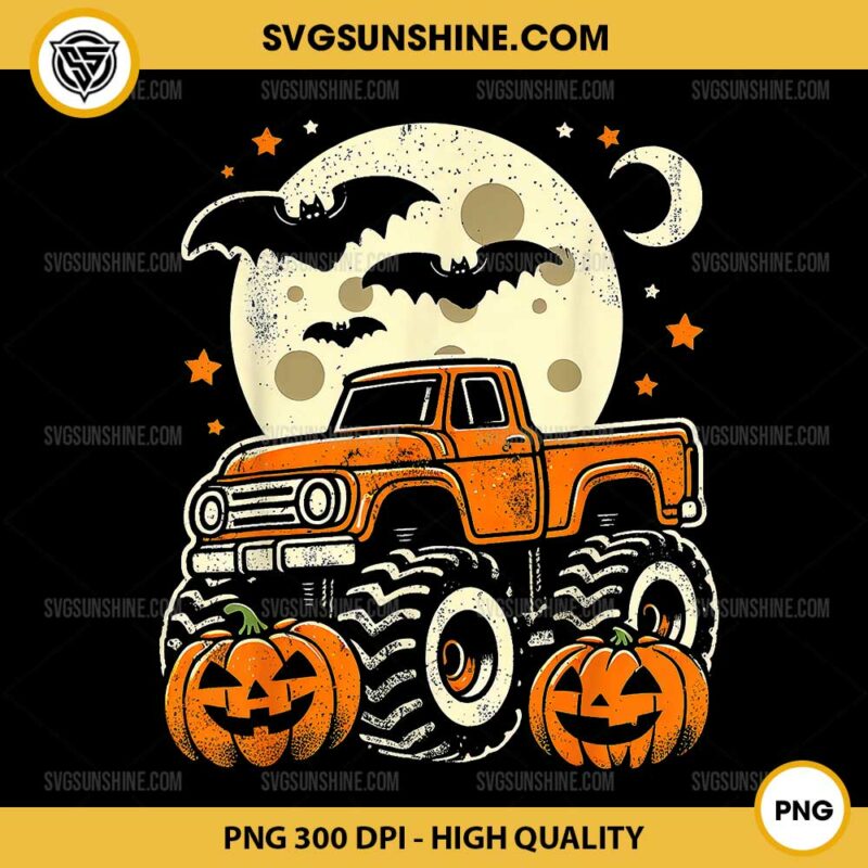 Monster Truck Pumpkin Halloween PNG, Halloween For Kids Boy PNG ...
