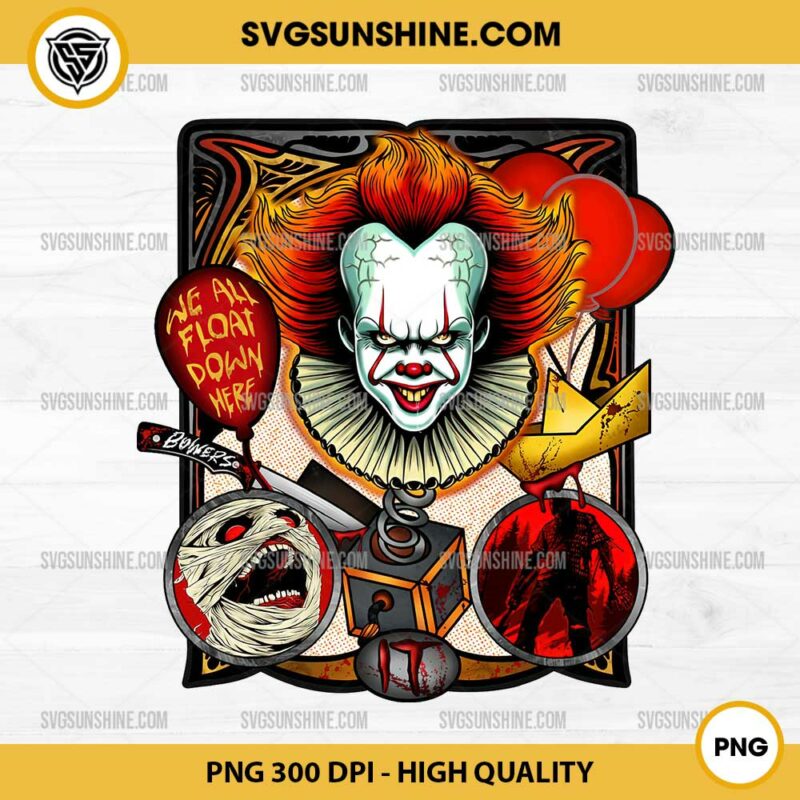 You'll Float Too The Clown Pennywise PNG, It Horror Movie Halloween PNG